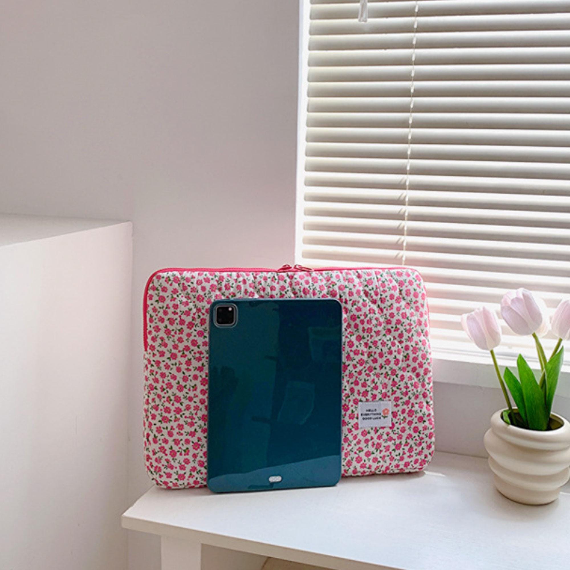 Custom Classic Pink Floral Laptop Bag, 11/13/15inch Minimalist iPad Air ...