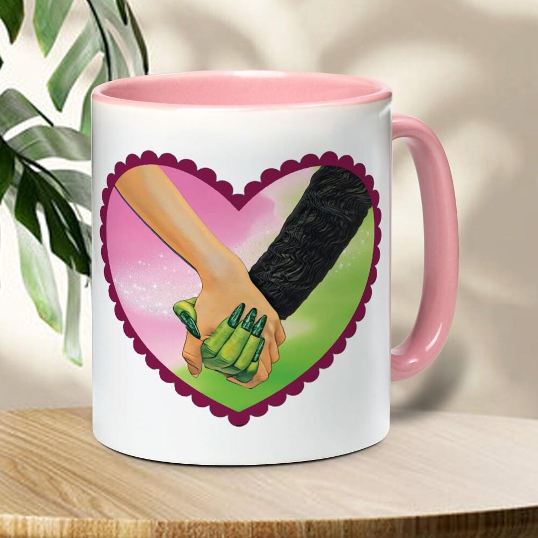 Beautiful Wicked-inspired Watercolor Cup Unique Holographic Pink ...