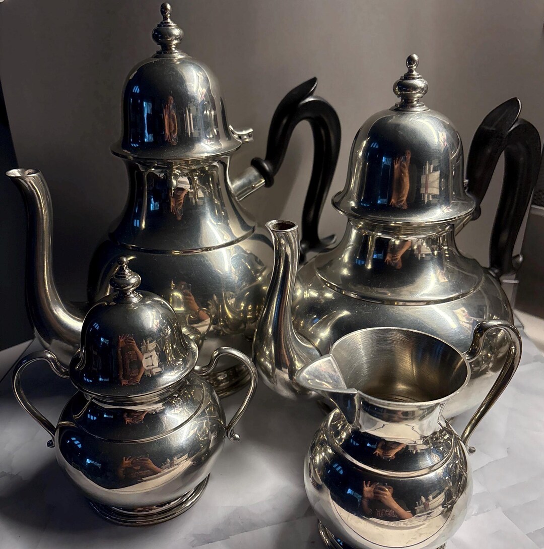 Kirk Pewter, Coffee and Tea 4-piece Pewter Serving Set - Etsy