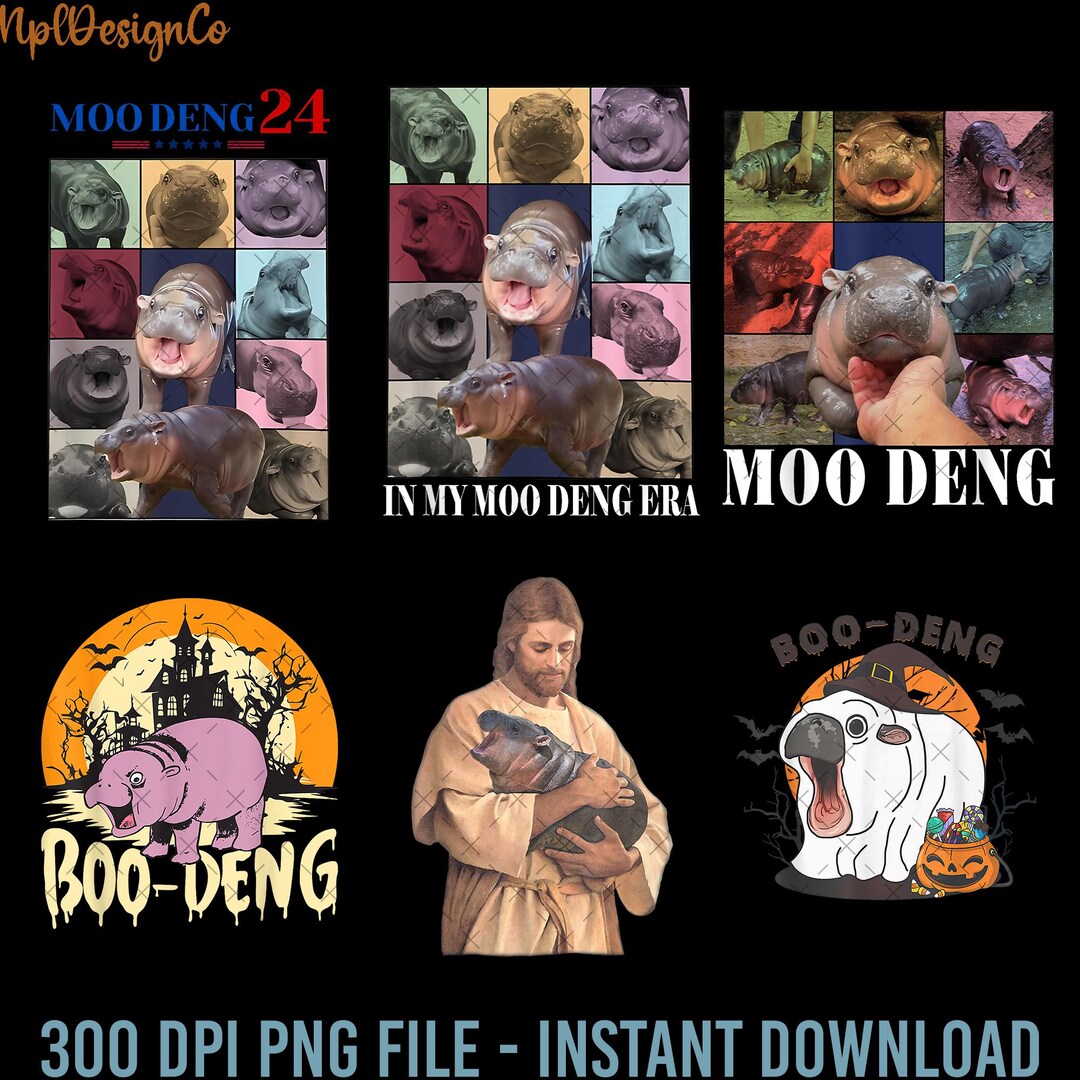 Bundle Moo Deng Png, Jesus Moo Deng Png, Moo Deng Halloween Png, I Love ...