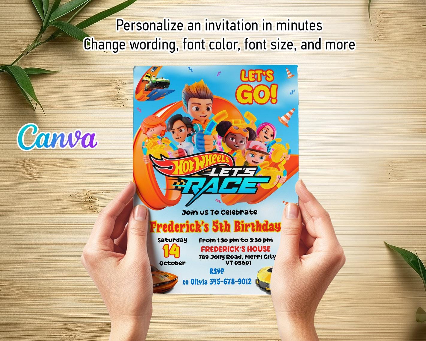 Cars Birthday Invitation, Hot Racing Invite, Let's Race, Wheels ...