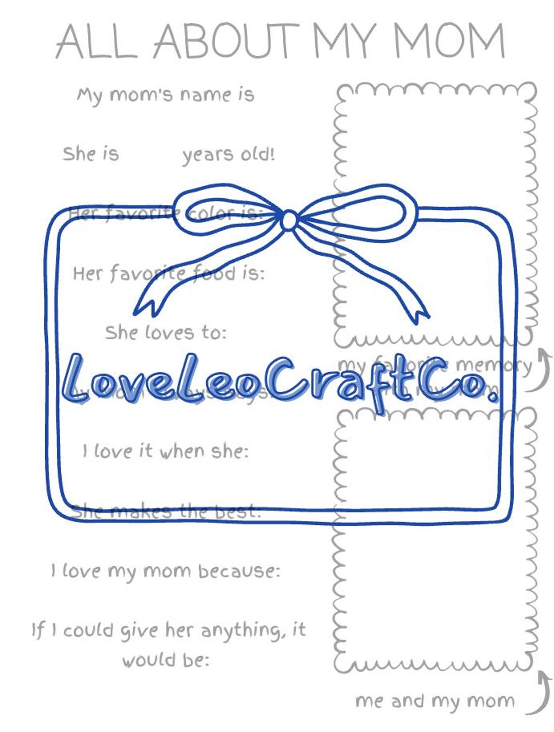 All About My Mom Printable | Mother’s Day Activity for Kids | Fun Fill ...