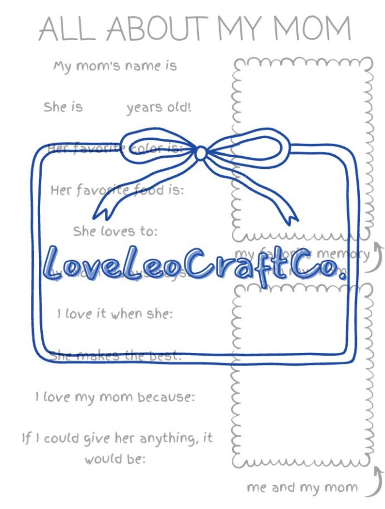 All About My Mom Printable | Mother’s Day Activity for Kids | Fun Fill ...