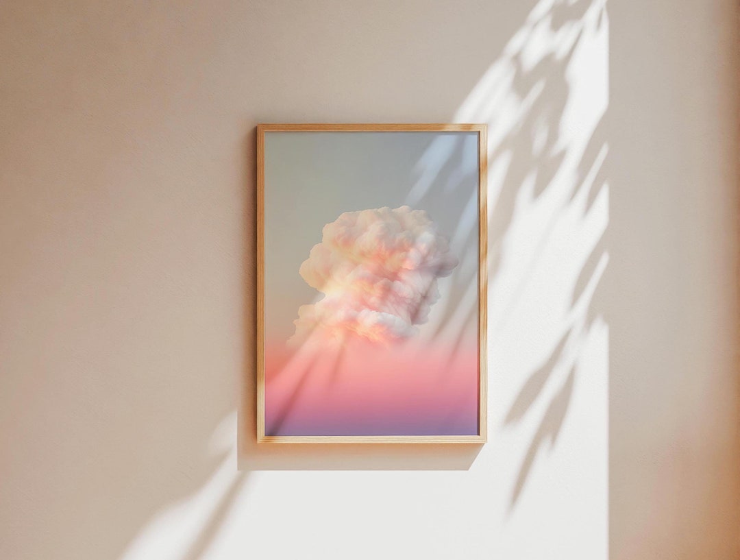 Cloud Shapes Art Print, Pastel Clouds, Dreamy Wall Decor, Pastel Sky ...