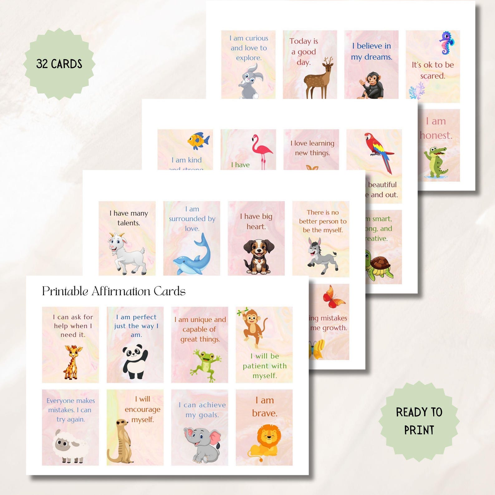 Positive Encouragement Cards for Kids Affirmation Cards Children Lunch ...