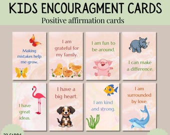 Positive Encouragement Cards for Kids Affirmation Cards Children Lunch ...