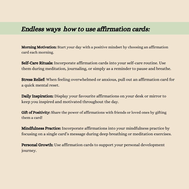 Anxiety Relief Affirmation Cards, Statement Flashcards, Grounding ...