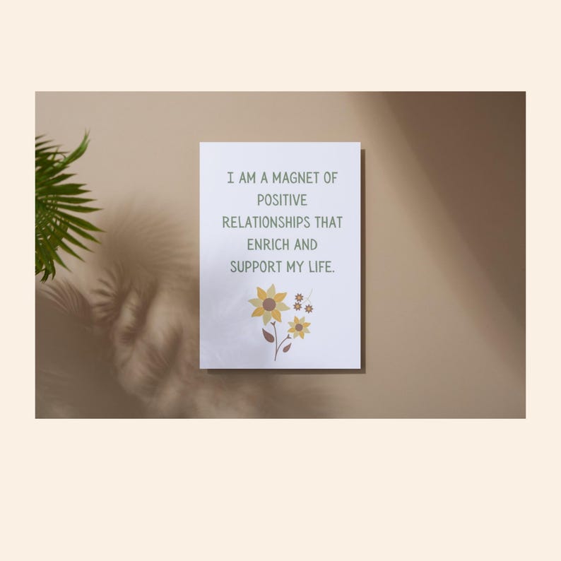 Boho Minimalist Affirmation Cards, Daily Self Care, Printable ...