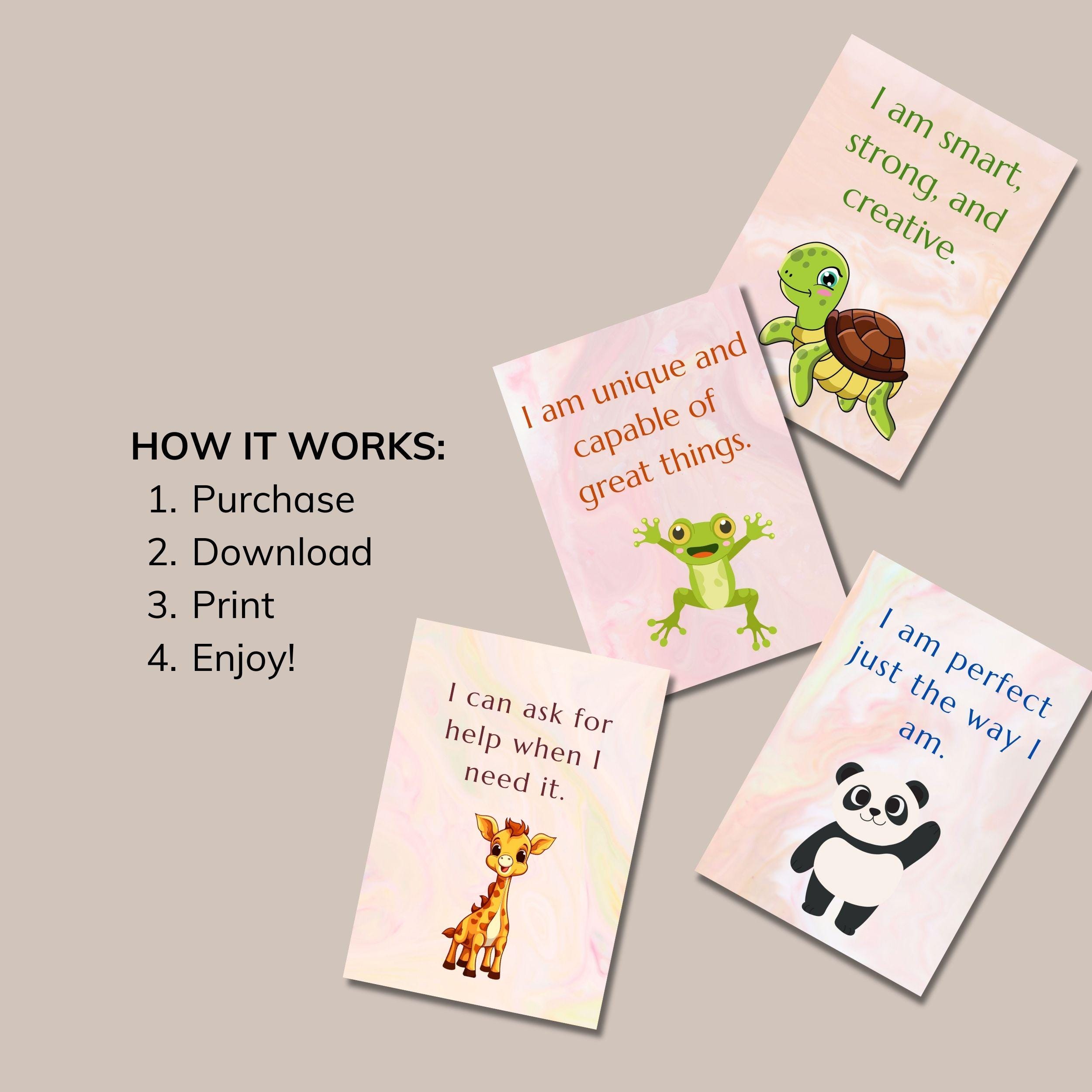 Positive Encouragement Cards for Kids Affirmation Cards Children Lunch ...