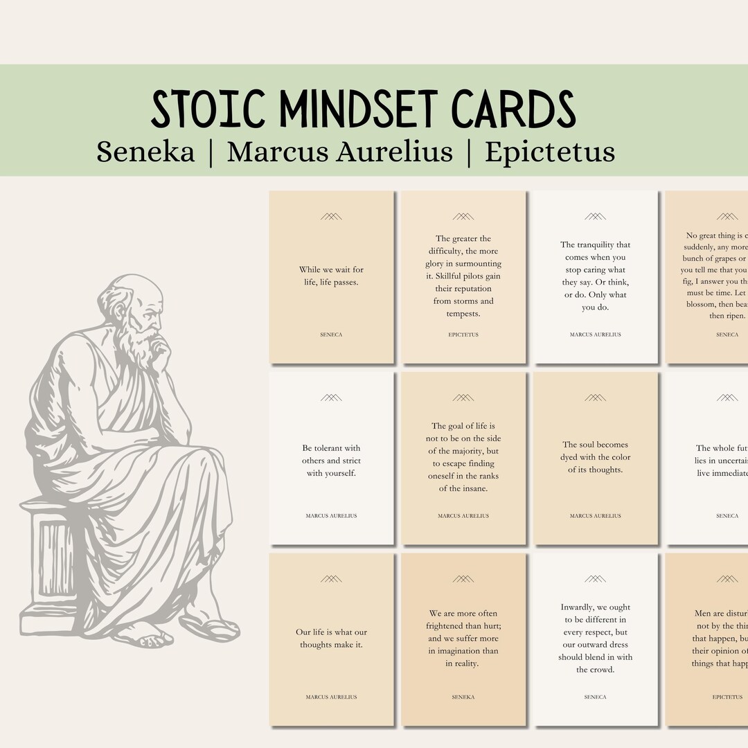 Stoic Quote Cards Stoicism Daily Stoic Affirmation Cards Marcus ...
