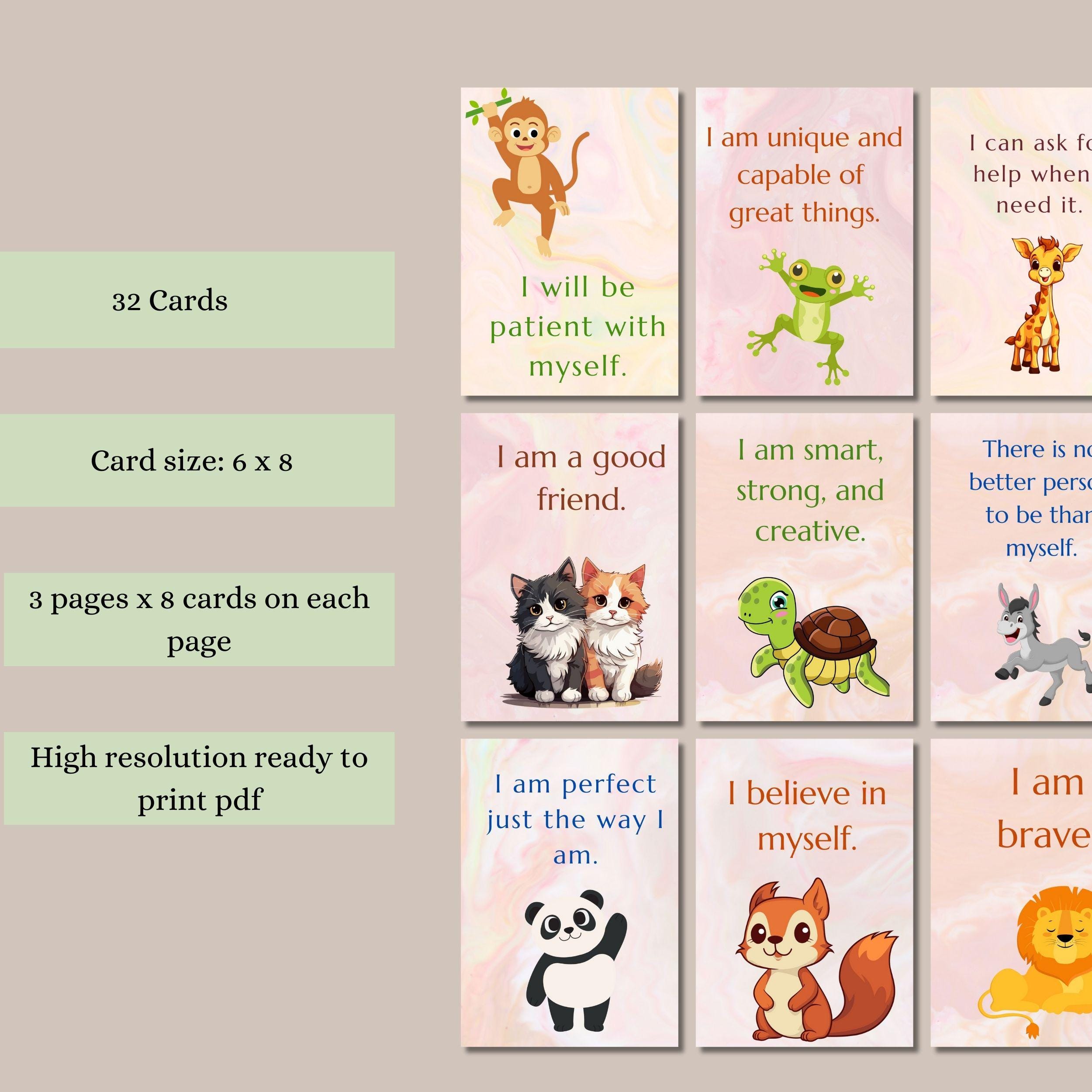 Positive Encouragement Cards for Kids Affirmation Cards Children Lunch ...