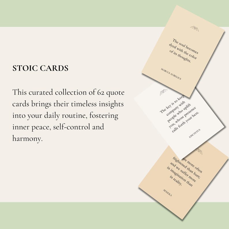Stoic Quote Cards Stoicism Daily Stoic Affirmation Cards Marcus ...