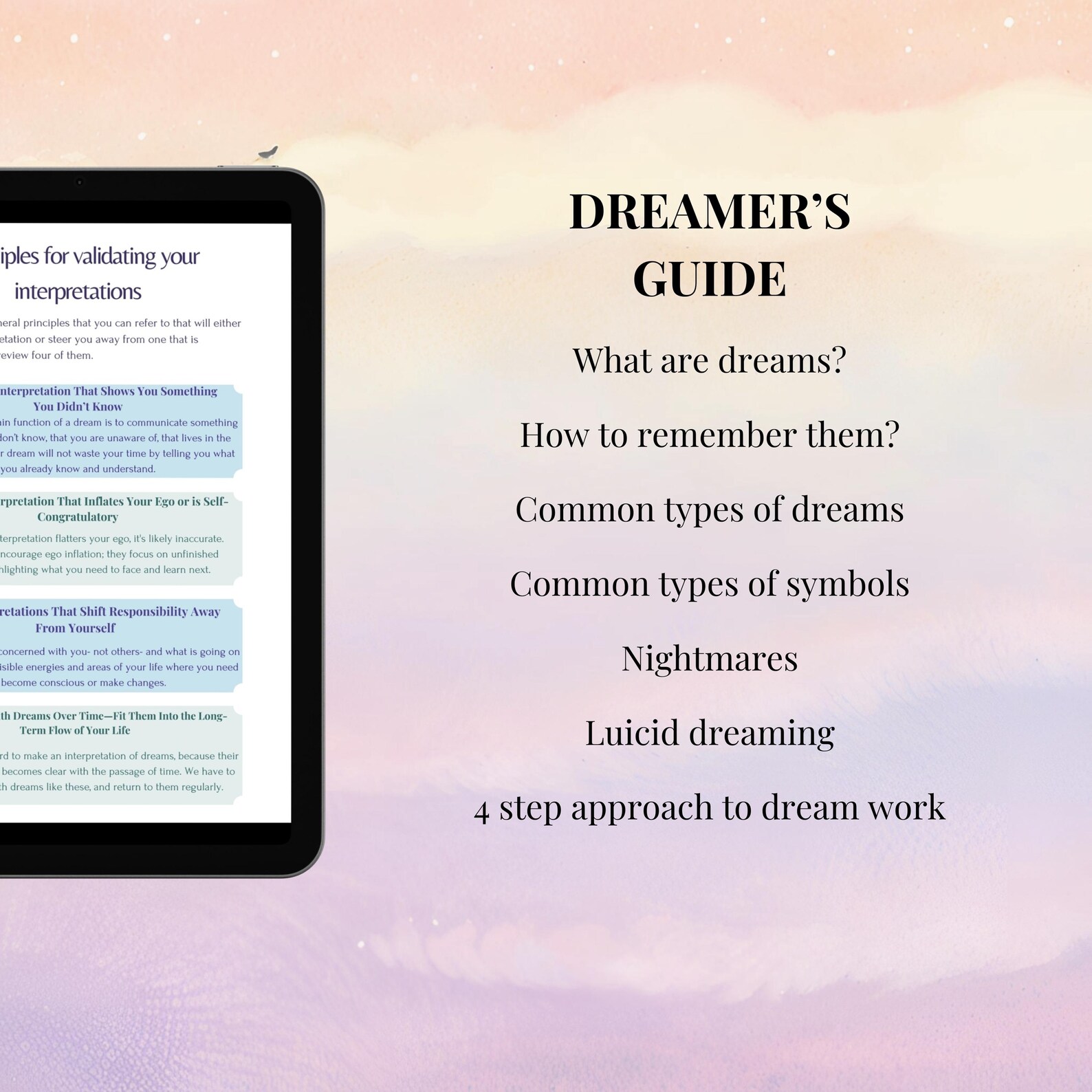 Dream Interpretation Guide Dream Tracker Dream Journal Lucid Dreams ...