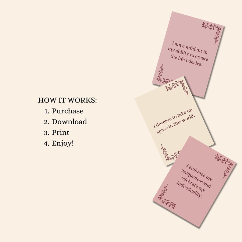 Affirmation Cards, Positive Quote Flash Cards, Affirmations Cards, Self ...