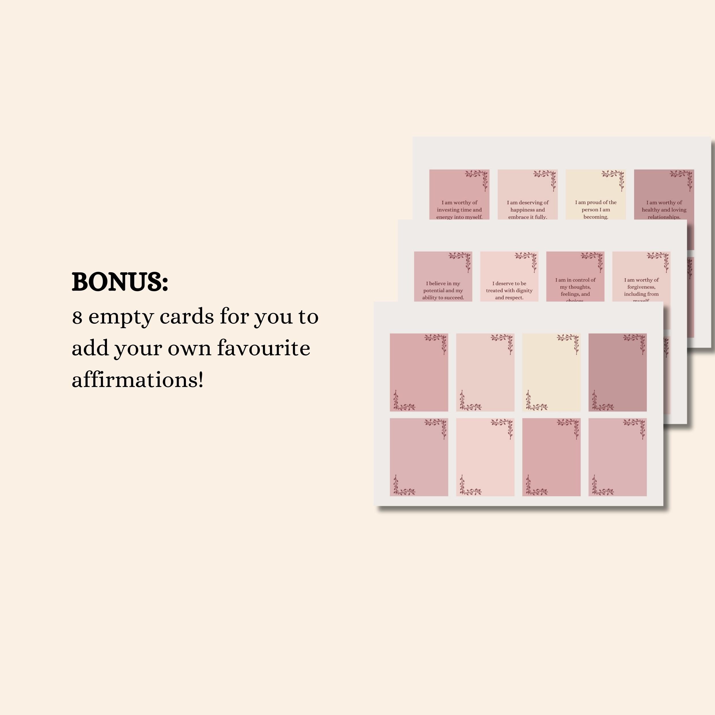 Affirmation Cards, Positive Quote Flash Cards, Affirmations Cards, Self ...