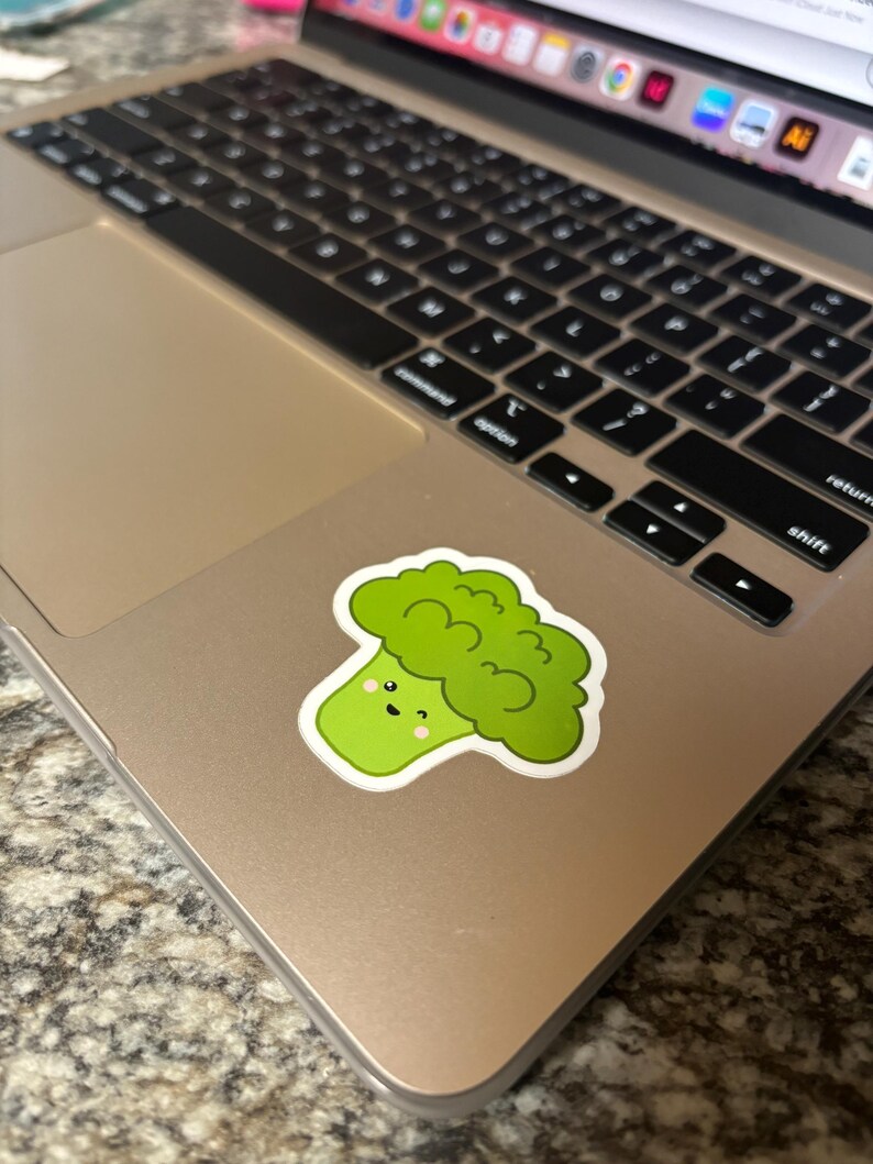 Broccoli Sticker, Cute Vegetable Laptop Sticker, Hand-drawn, Vinyl ...