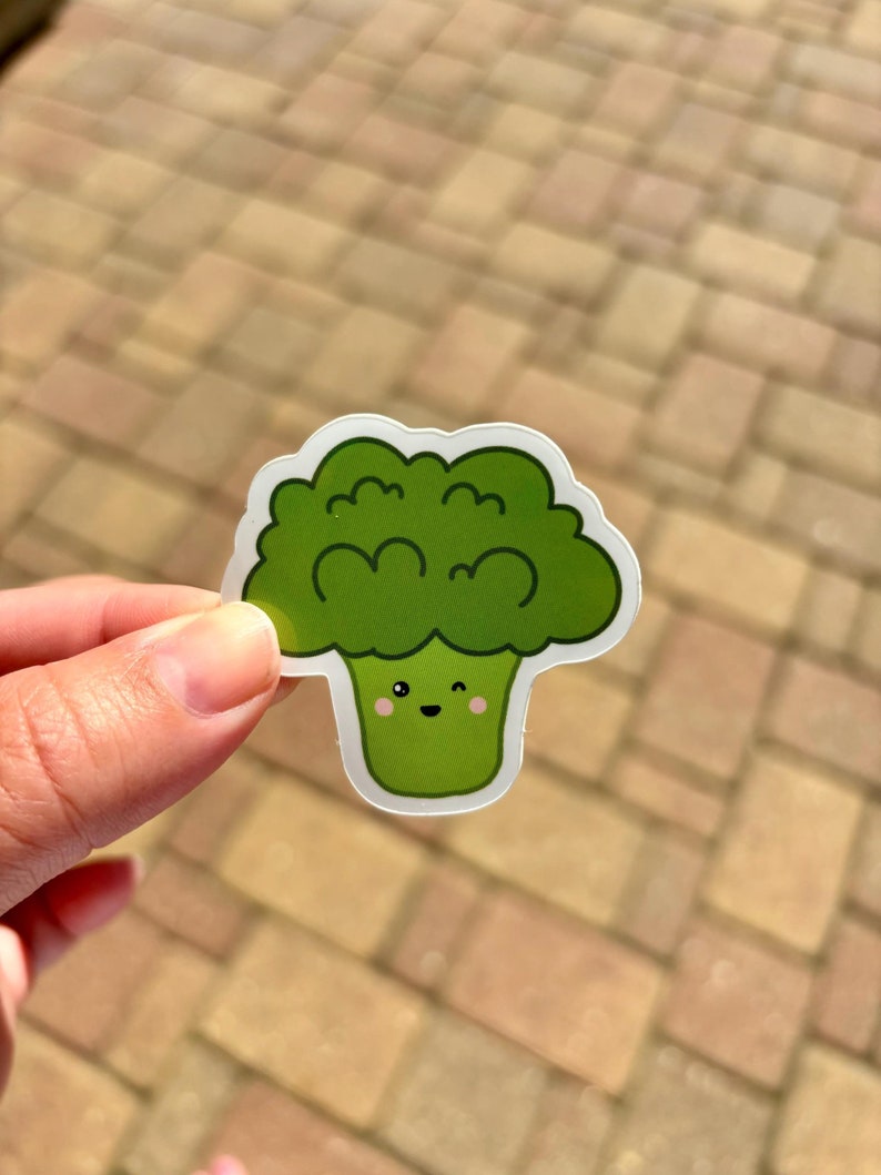 Broccoli Sticker, Cute Vegetable Laptop Sticker, Hand-drawn, Vinyl ...