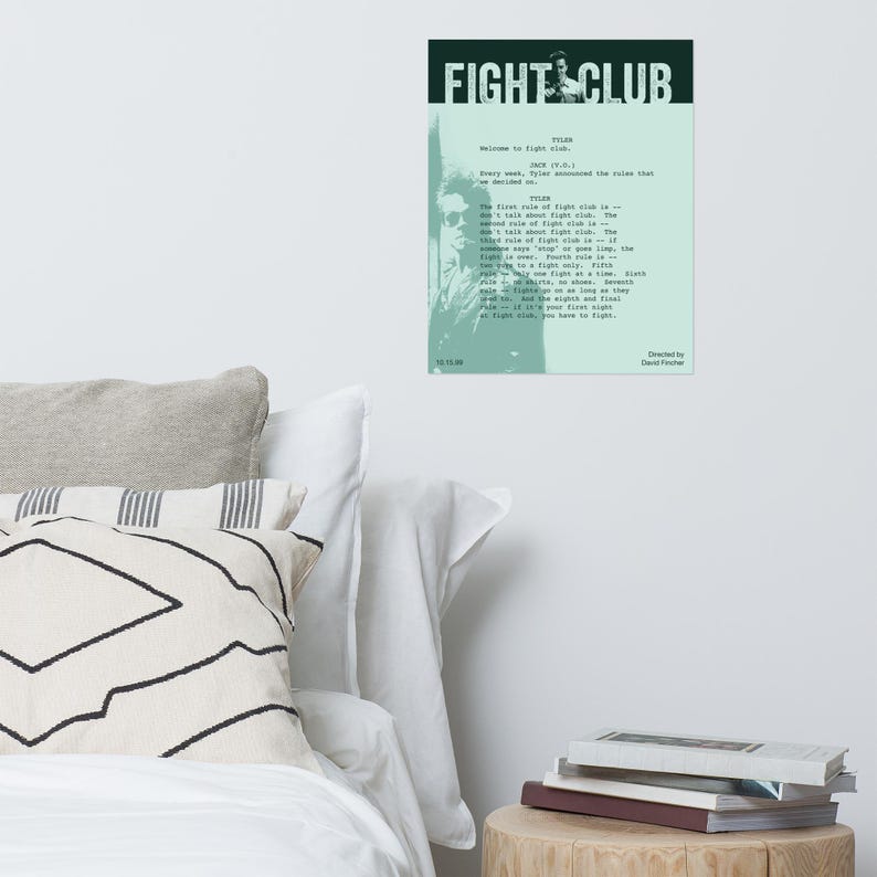 Fight Club first Rule Scene Poster - Etsy