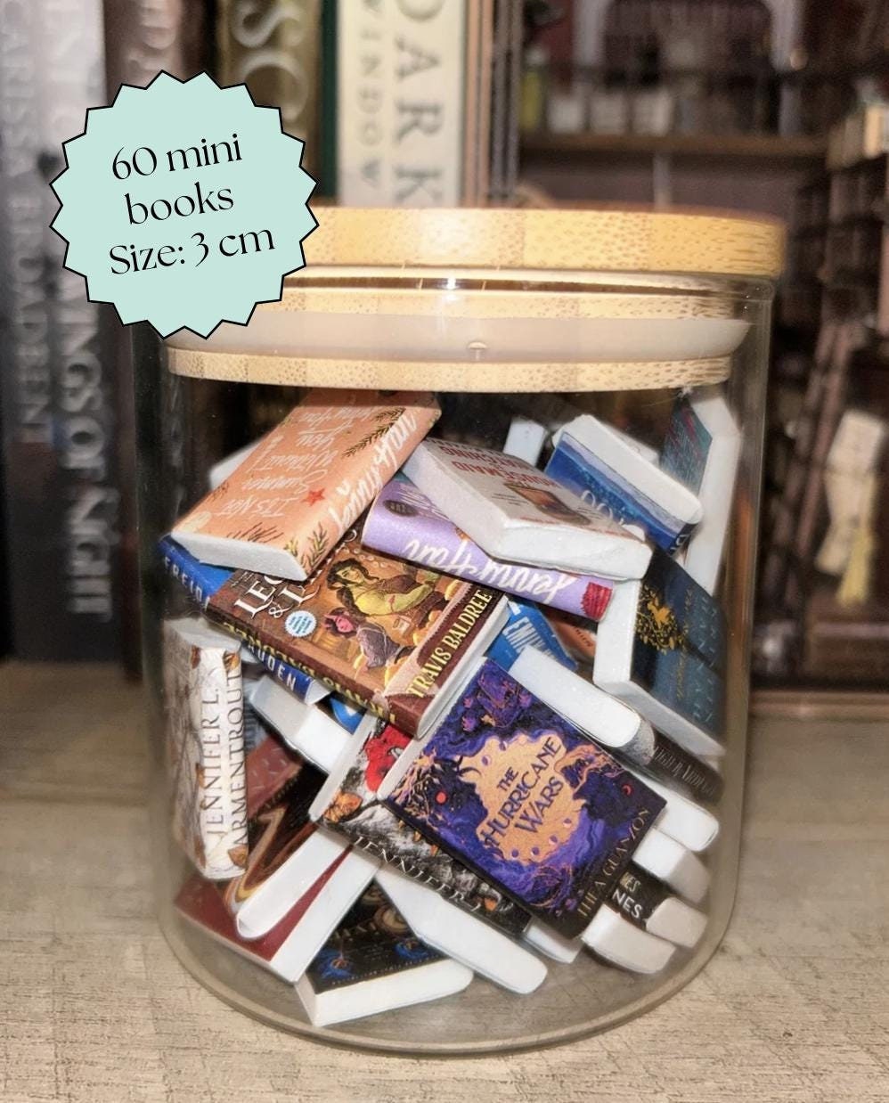 Custom Mini Book Jar, Personalized Miniature Book Collection - Etsy