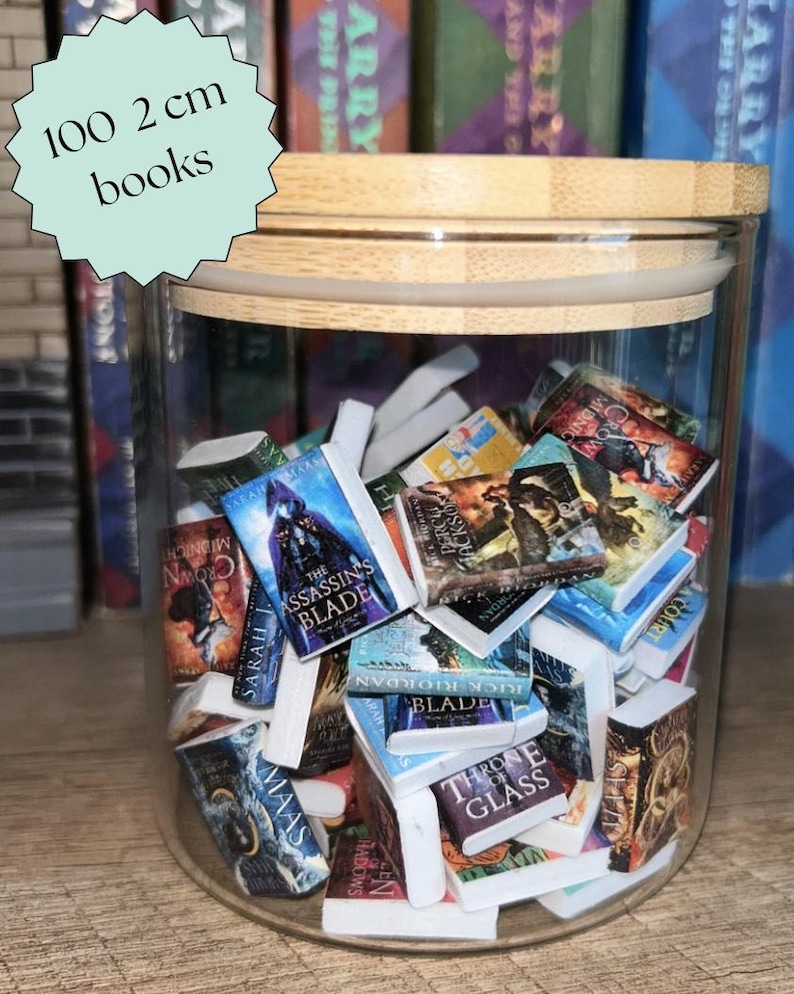 Custom Mini Book Jar, Personalized Miniature Book Collection - Etsy