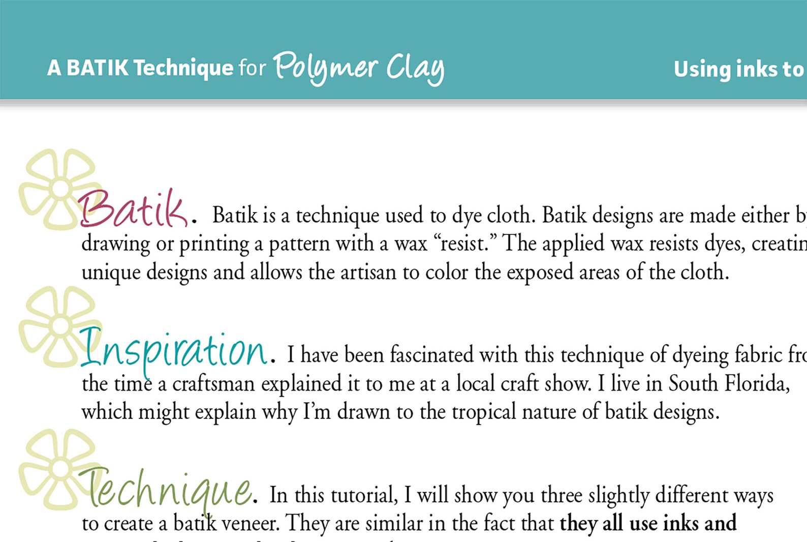 Polymer Clay Tutorial How to Step by Step A Batik Technique - Etsy Canada