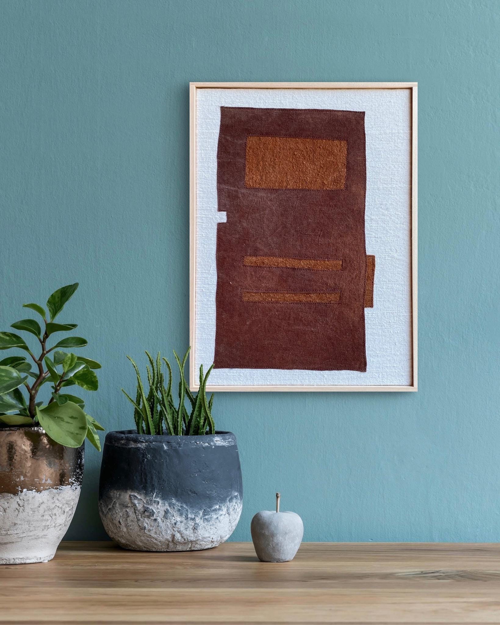 Textile Compositions: Kakishibu-dyed and Stitched Fabric Art by Rei - Etsy