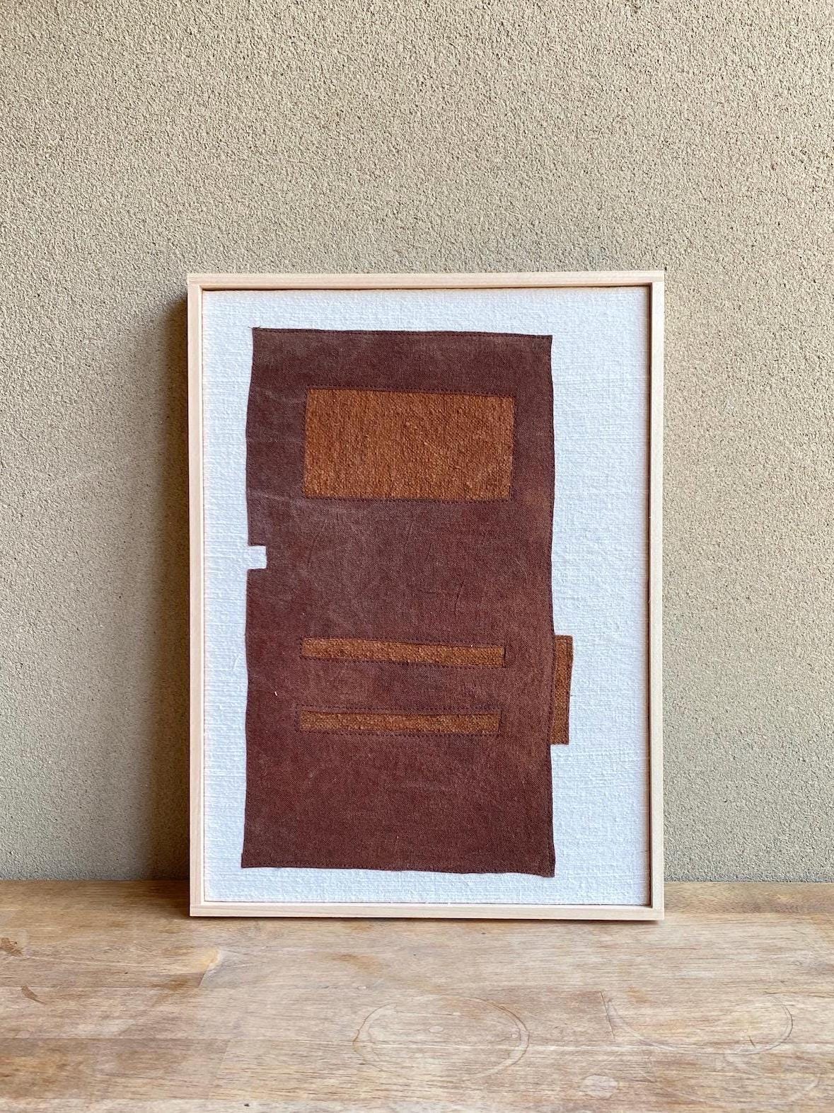 Textile Compositions: Kakishibu-dyed and Stitched Fabric Art by Rei - Etsy