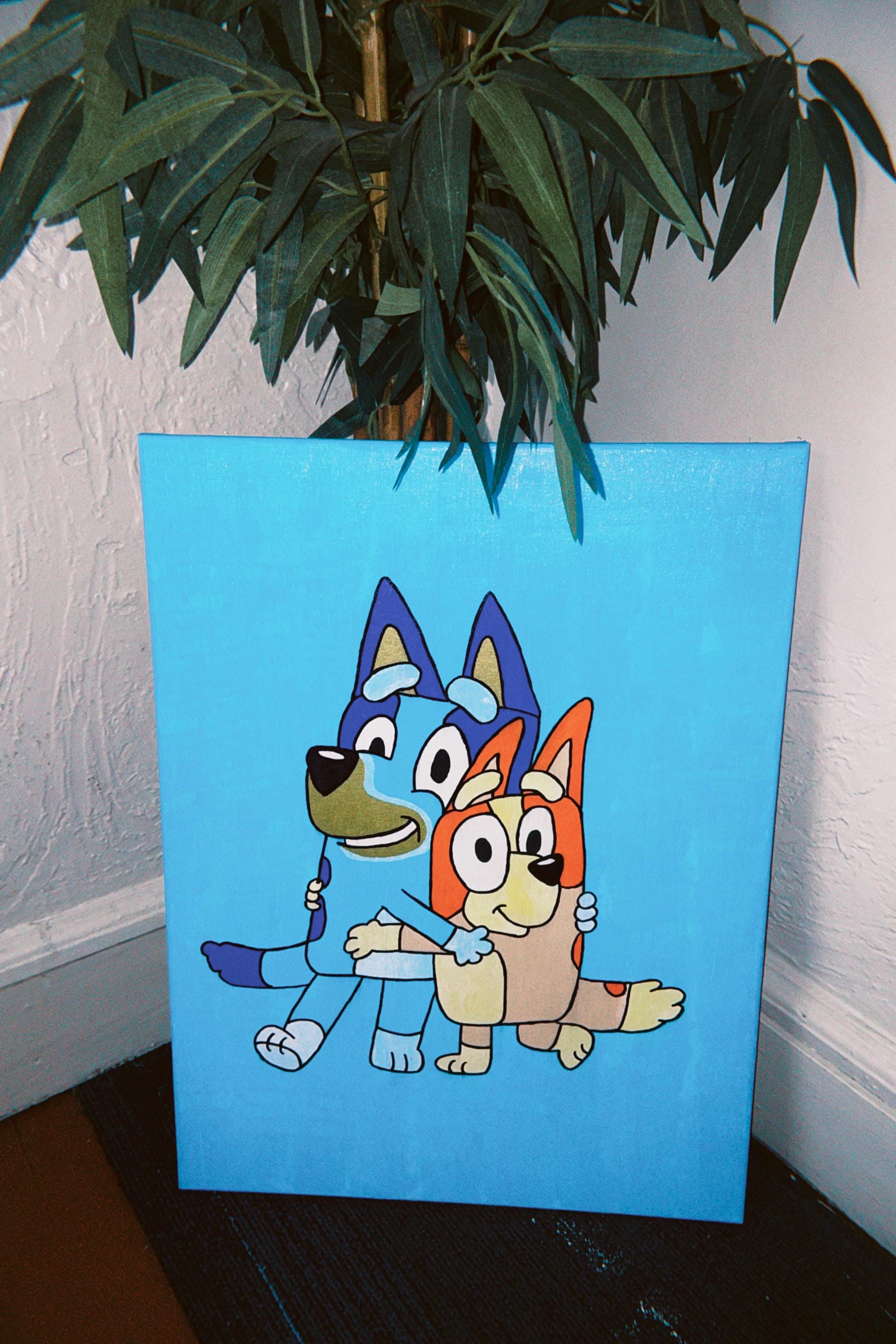 Bluey Acrylic Painting 18 X 24 In. - Etsy