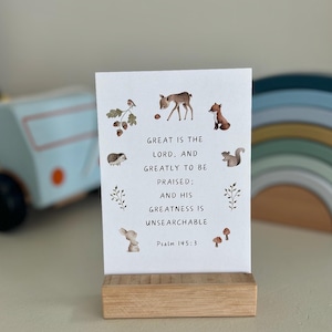 Children's Scripture Memorization Cards: 40 Bible Verses, Bamboo Stand ...