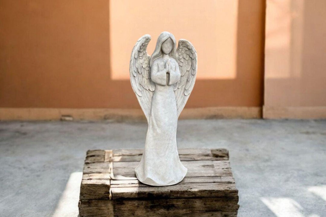 Praying Angel Figurine Stone Angel Girl With Wings Memorial Angel ...