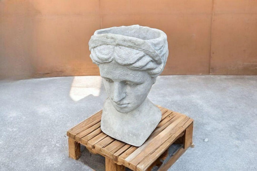 Large Planter Bust Statue Solid Plant Pot Woman Home Planter Decoration ...