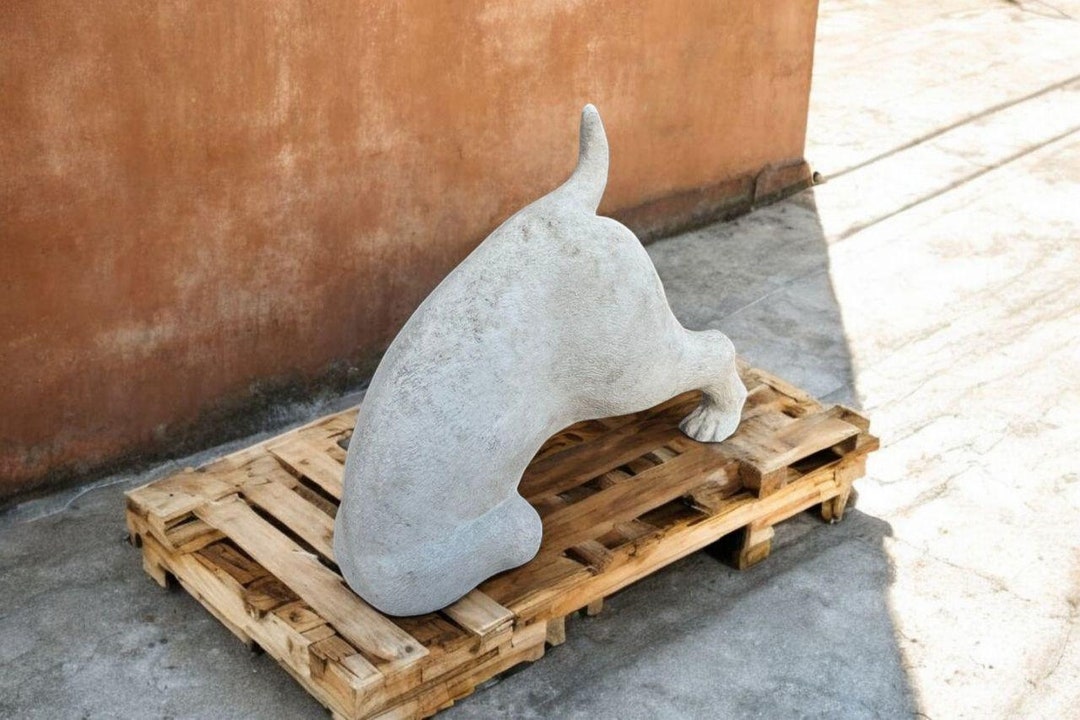 Outdoor Digging Dog Sculpture Concrete Dog Pet Lover Gift Stone Digging ...
