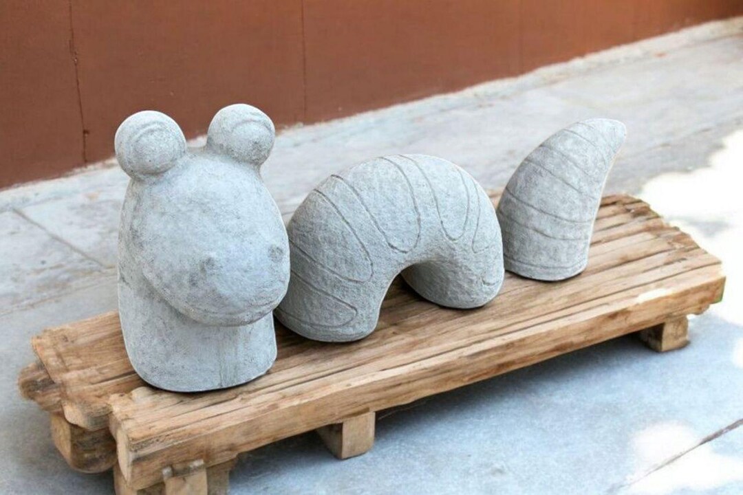 Garden Worm Sculpture Backyard Solid Figure 3 Pieces Worm Ornament ...