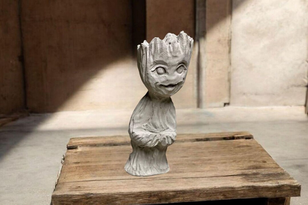 Concrete Groot Sculpture Backyard Marvel Idea Stone Groot Decoration ...