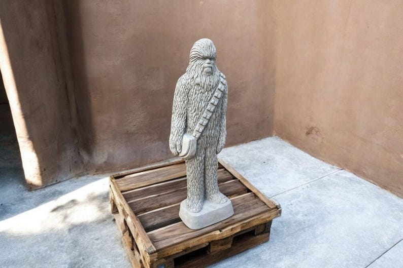 Concrete Chewbacca Sculpture Yard Yeti Decoration Snowman Garden Art