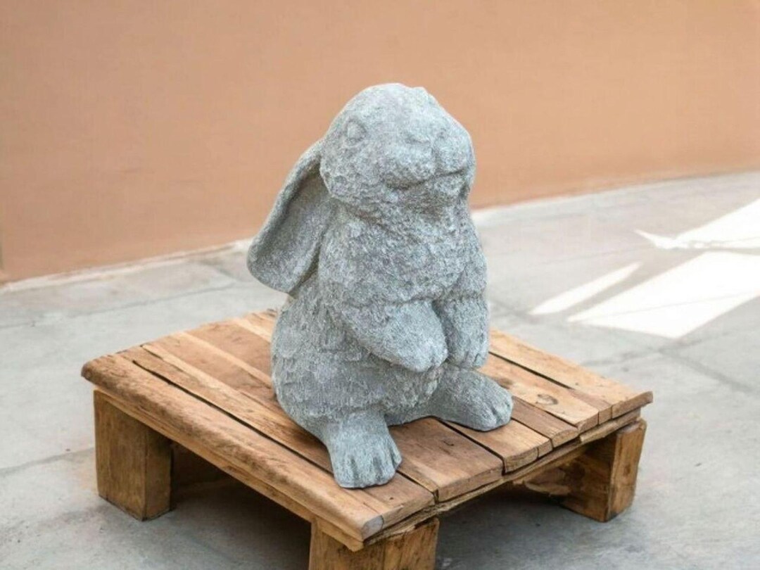 Beton Rabbit Statue Garden Bunny Ornament Yard Rabbit Idea Concrete ...
