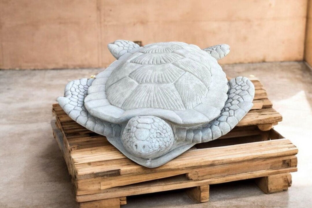 Large Sea Turtle Figure Concrete Turtle Statue Sea Animal Art Turtle ...