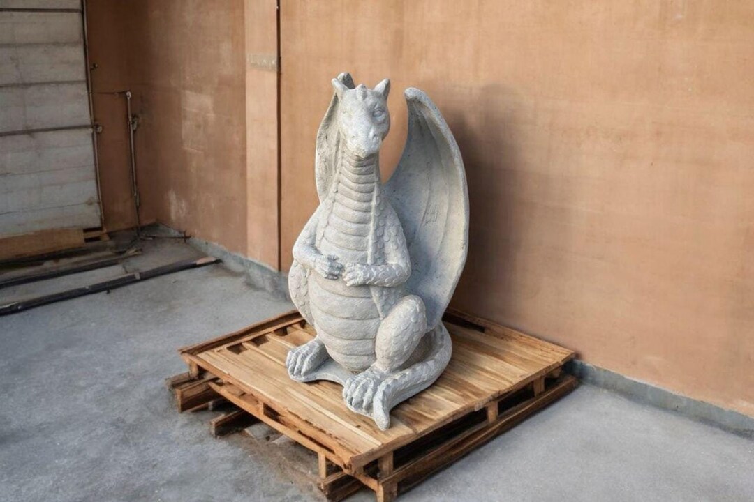 Massive Sitting Dragon Concrete Dragon Sculpture Outdoor Art Dragon ...