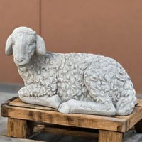 Laying Lamb Statue Farm Sheeep Sculpture Outdoor Garden Art Made in USA ...