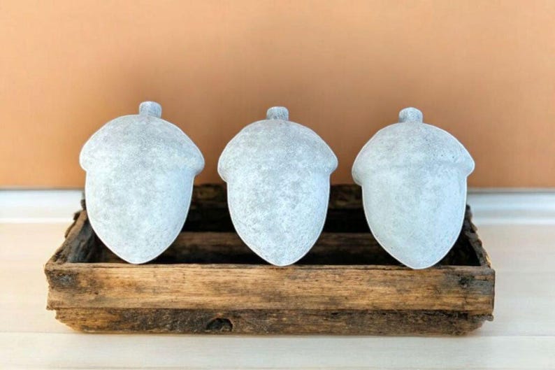 Garden Acorns Figure Concrete Forest Art Yard Stone Decor Stone Acorns ...