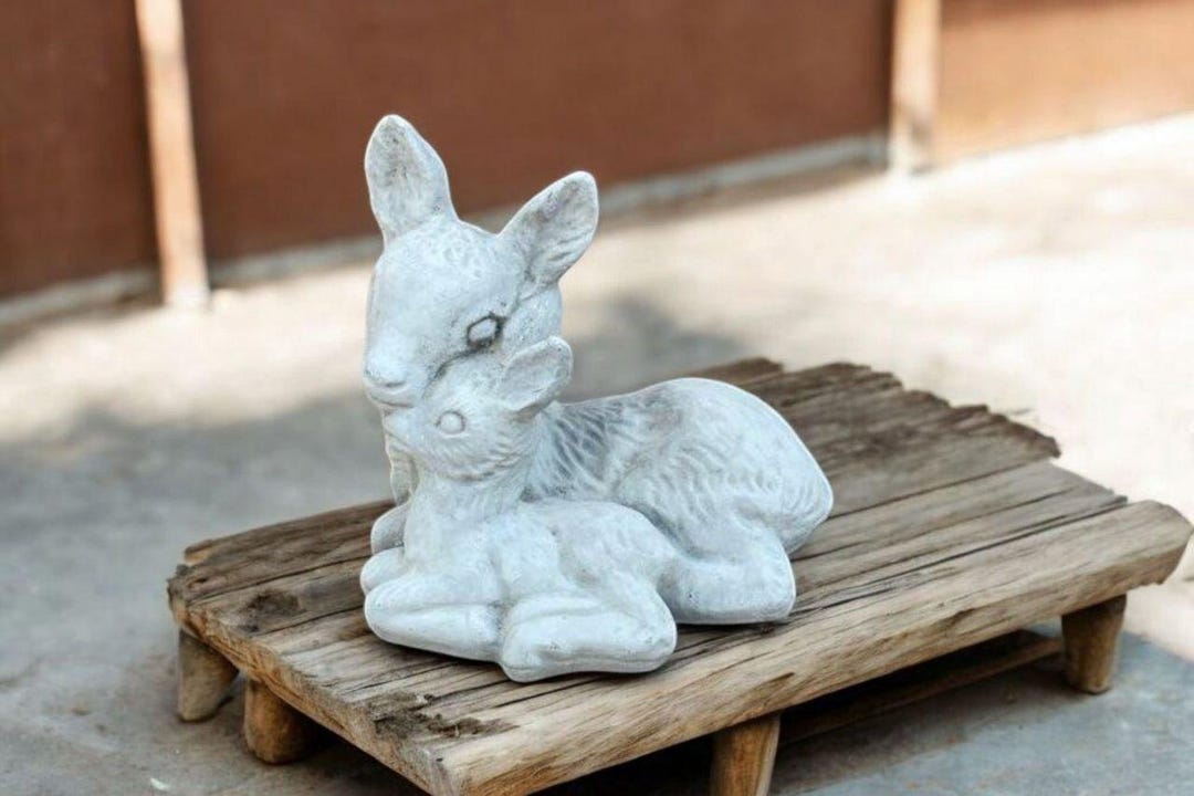Concrete Deer Sculpture Garden Animal Figure Outside Concrete Art Yard ...
