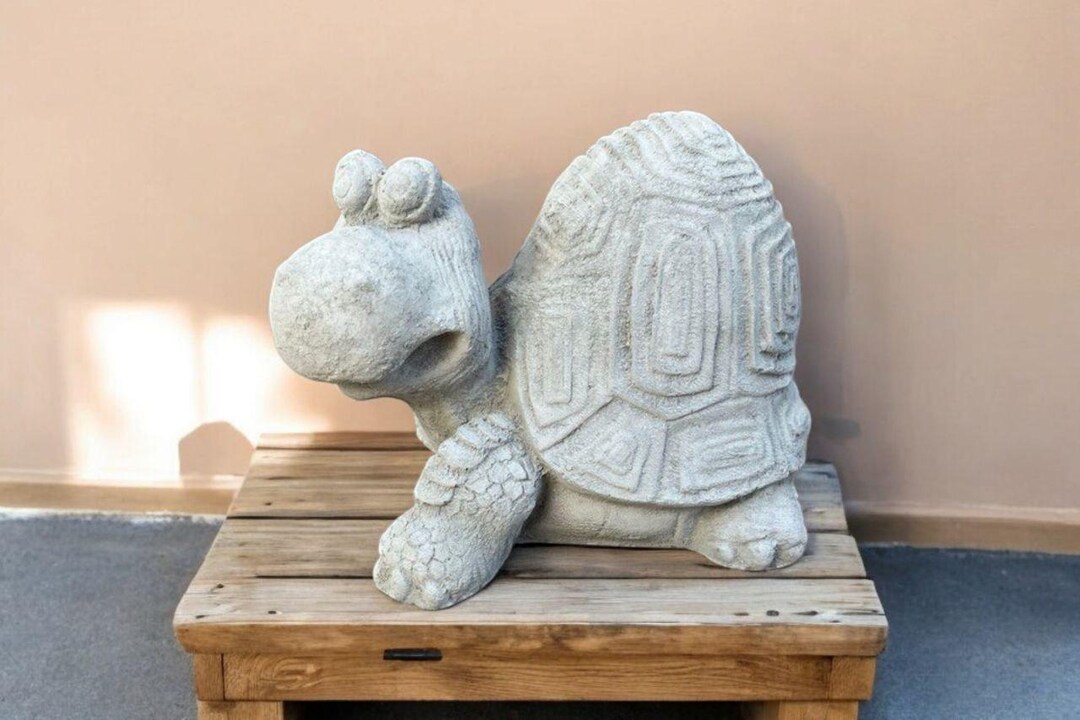 Beton Turtle Sculpture Lawn Tortoise Decoration Concrete Turtle Figure ...