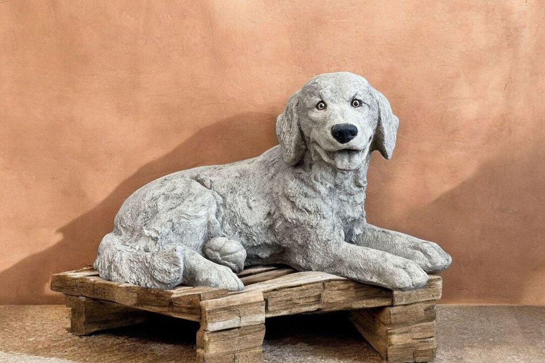 Stone Labrador Dog Statue Beton Pet Figure Realistic Labrador Sculpture ...