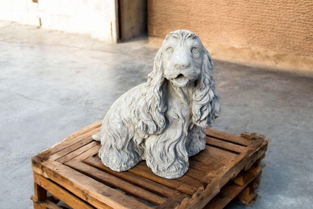 Cocker Spaniel Dog Concrete Cocker Spaniel Decor Sitting Dog Figure ...