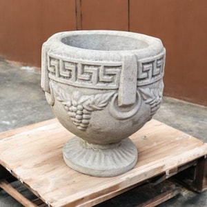 Concrete Urn Flower Pot Ancient Greek Plant Pot Small Planter Stone Urn ...