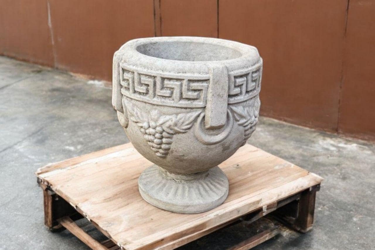 Concrete Urn Flower Pot Ancient Greek Plant Pot Small Planter Stone Urn ...