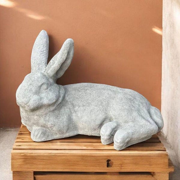 Rabbit Garden Statue - Etsy