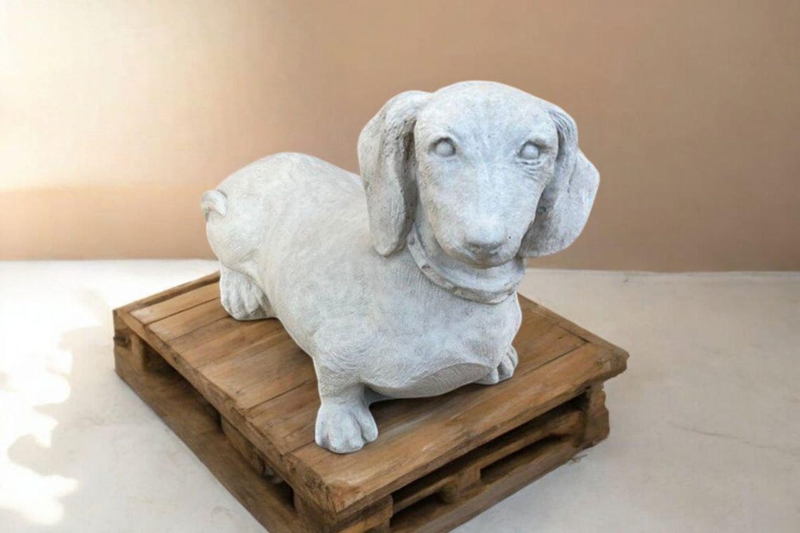 Realistic Dachshund Figure Outdoor Pet Ornament Dog Lover Gift Statue ...