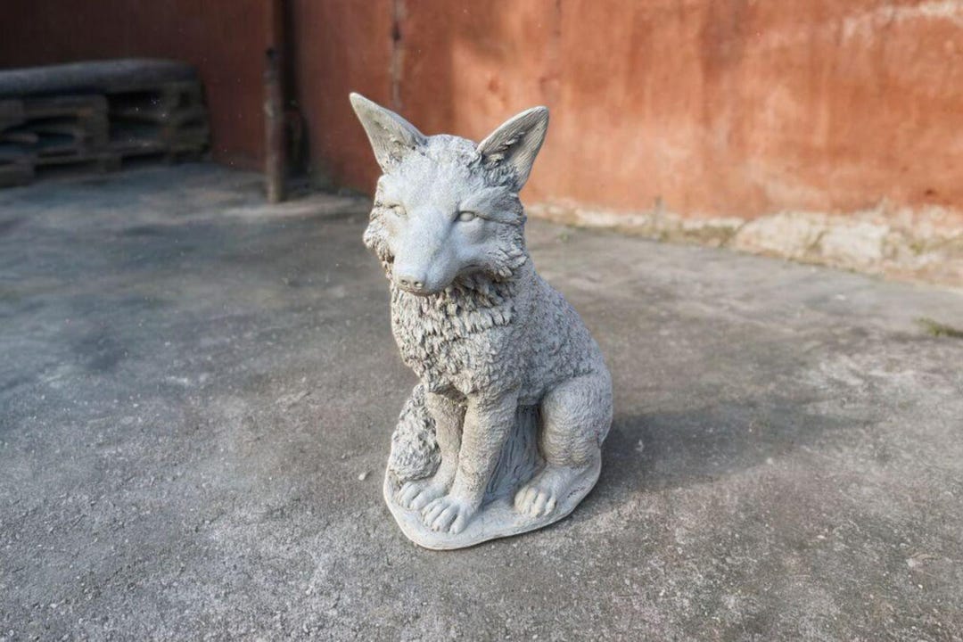 Sitting Fox Statue Realistic Animal Figurine Forest Fox Statue Massive ...