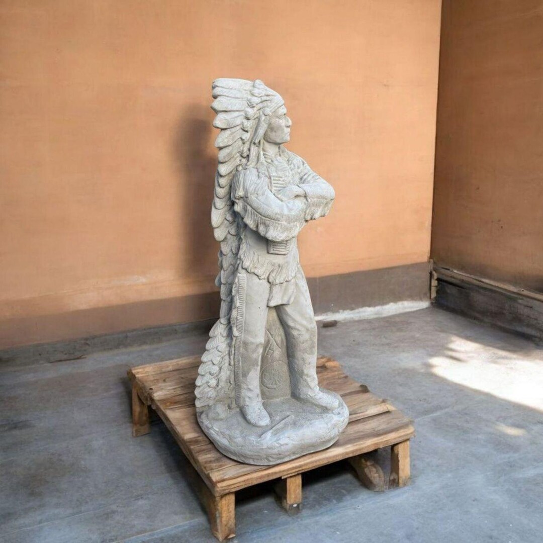 Lawn Indian Sculpture Garden Man Ornament Backyard Indian Idea Concrete ...